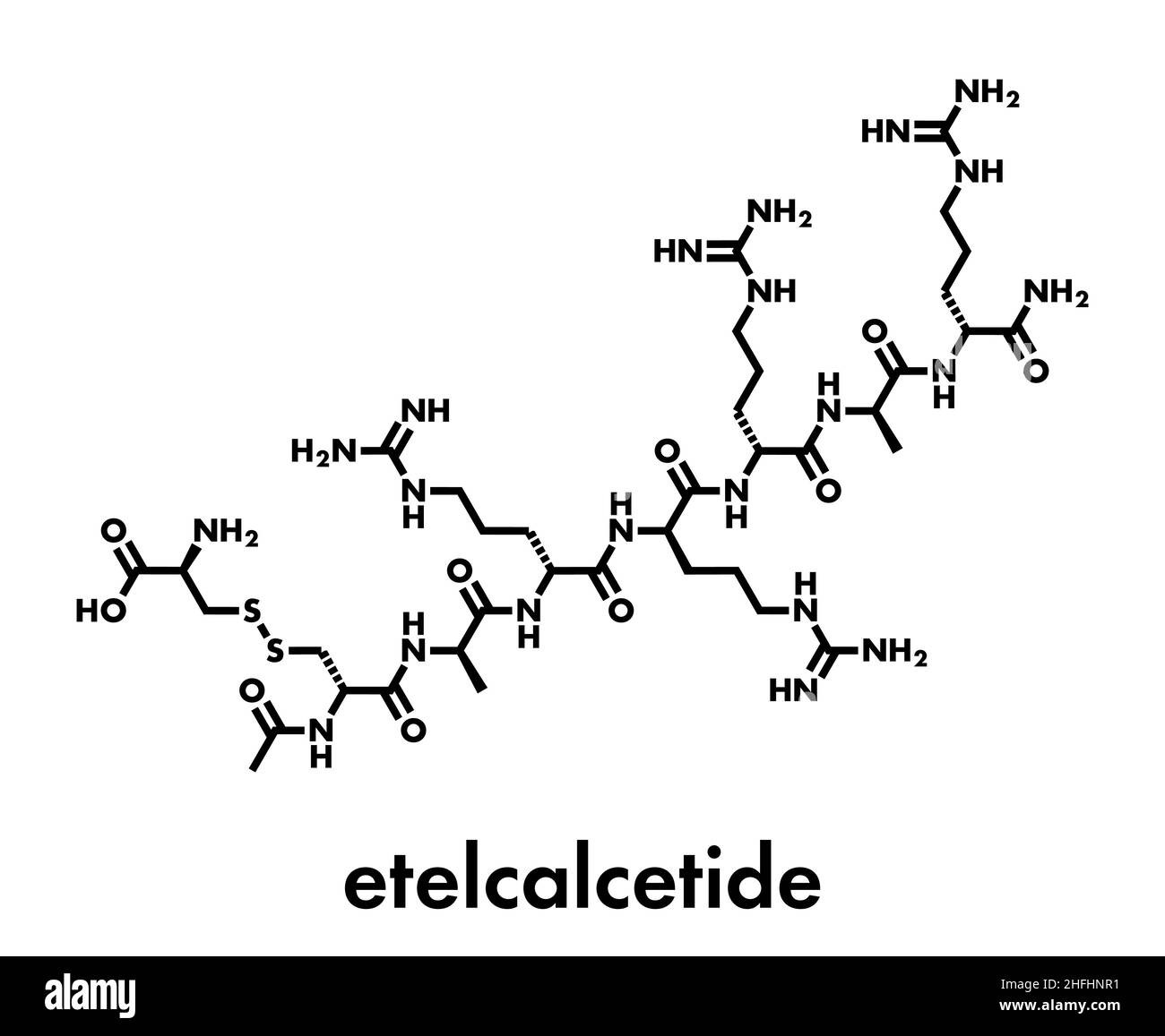 Etelcalcetide drug molecule. Skeletal formula Stock Vector Image & Art ...