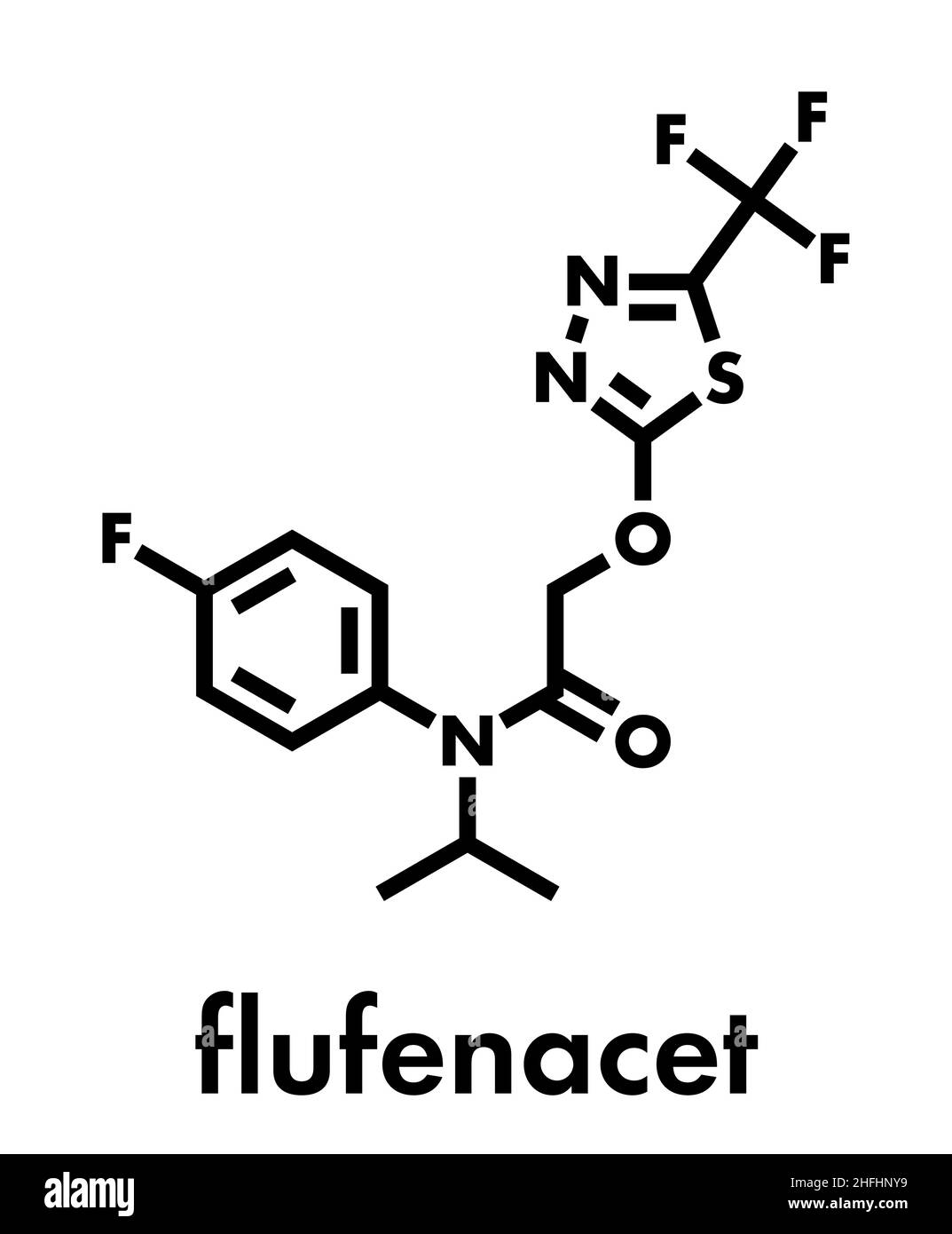 Flufenacet herbicide molecule. Skeletal formula Stock Vector Image ...