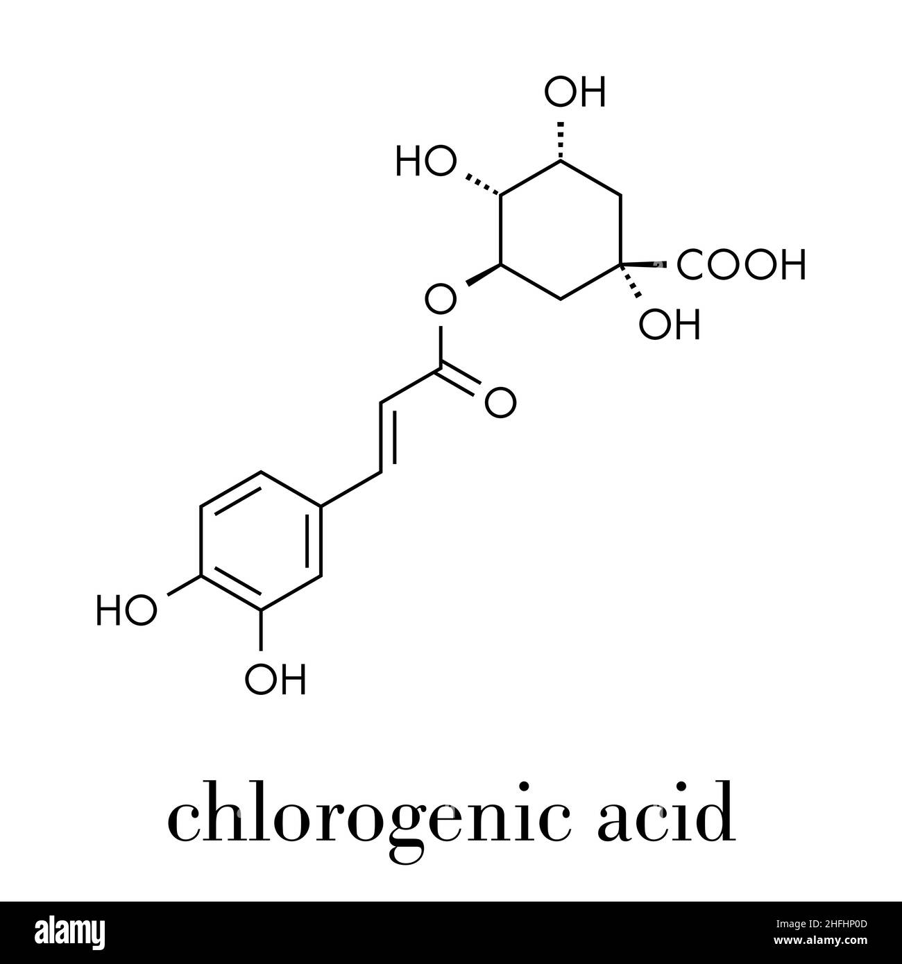 Chlorogenic acid herbal molecule. Skeletal formula Stock Vector Image ...