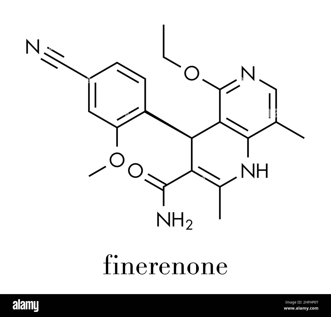 Finerenone heart failure drug molecule (mineralocorticoid receptor ...