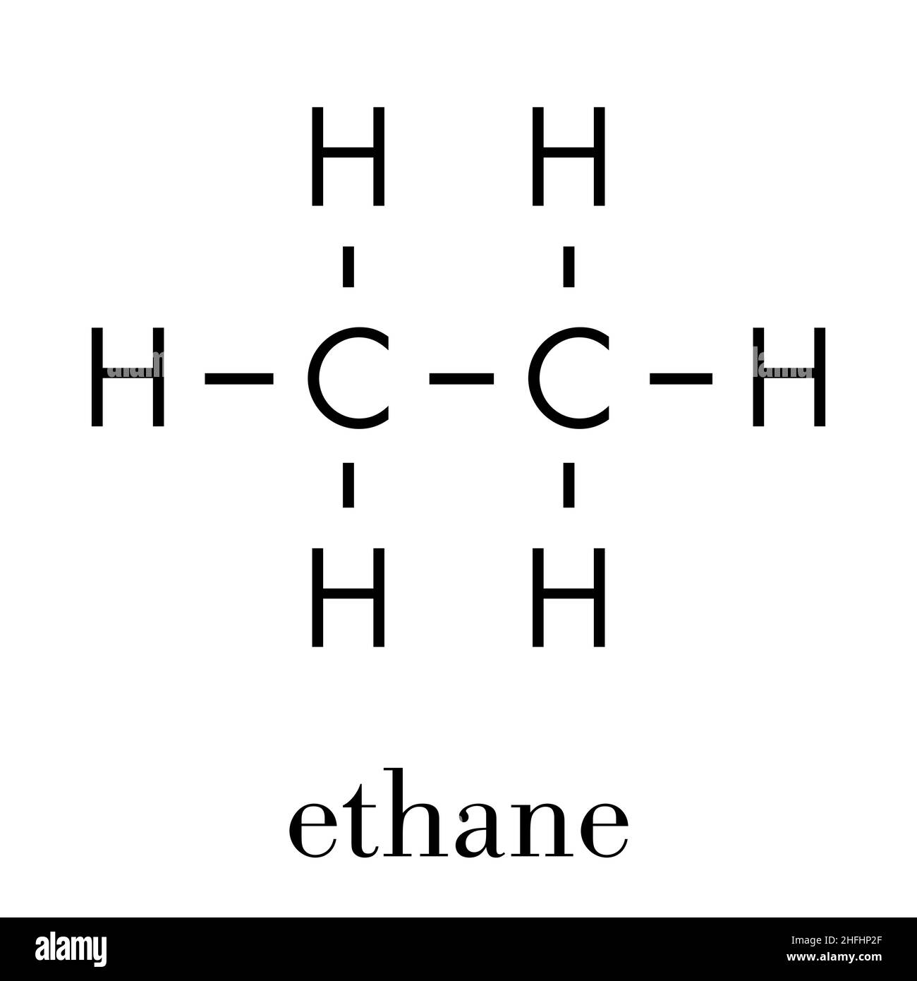 Ethane natural gas component molecule. Skeletal formula Stock Vector ...