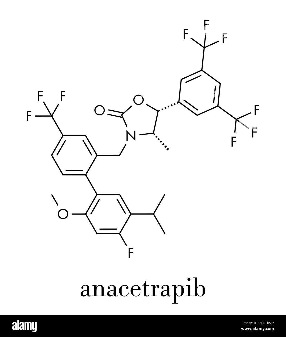 Anacetrapib hypercholesterolemia drug molecule. CETP (cholesterylester ...