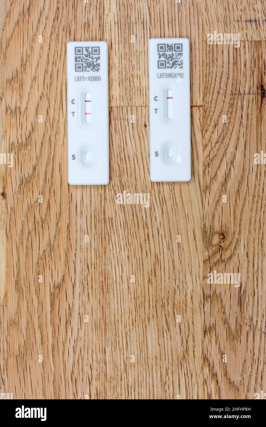Positive and negative lateral flow device tests Stock Photo - Alamy
