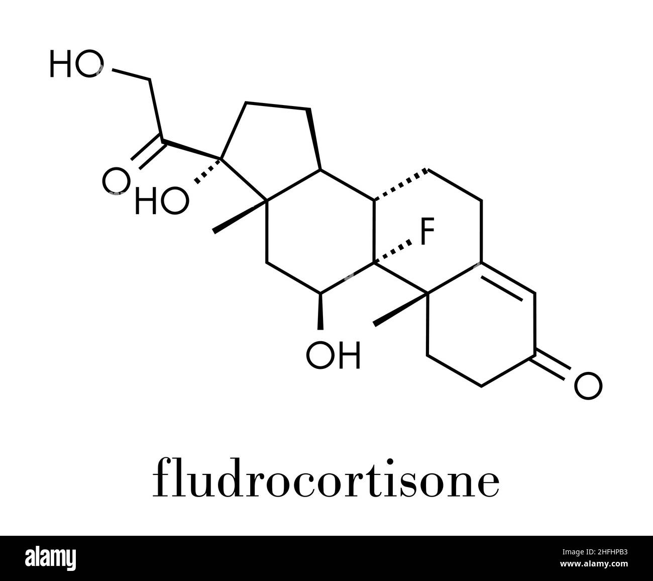 Fludrocortisone aldosterone hormone substitution drug molecule ...