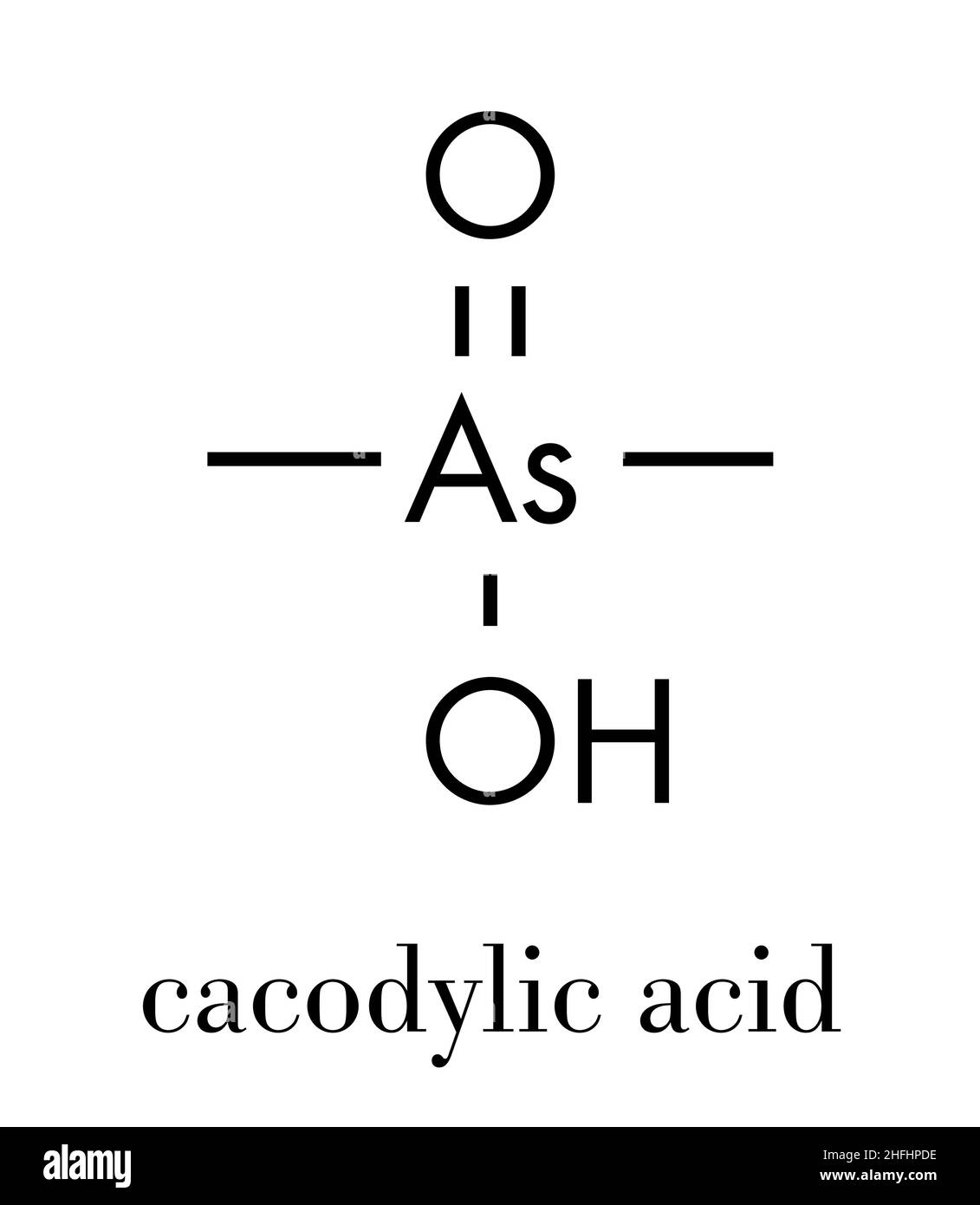 Cacodylic acid herbicide molecule (Agent Blue). Highly toxic ...