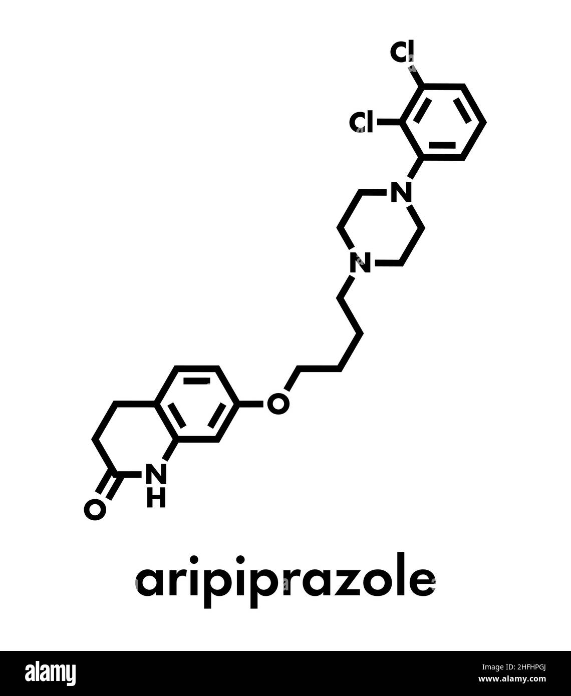 Aripiprazole antipsychotic drug molecule. Skeletal formula Stock Vector Image & Art - Alamy