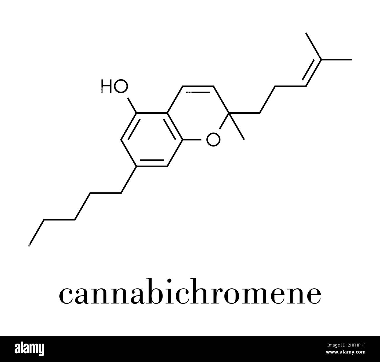 Cannabichromene or CBC cannabinoid molecule. Skeletal formula Stock ...