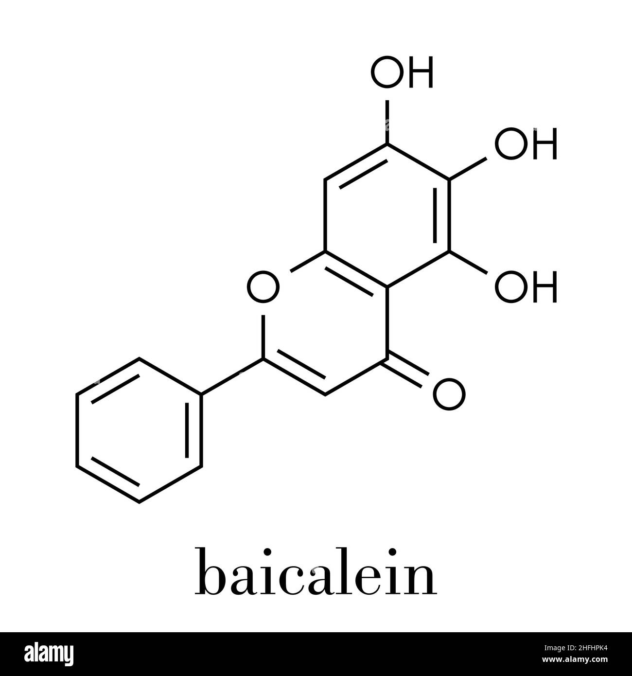Baicalein flavonoid molecule. Skeletal formula Stock Vector Image & Art ...