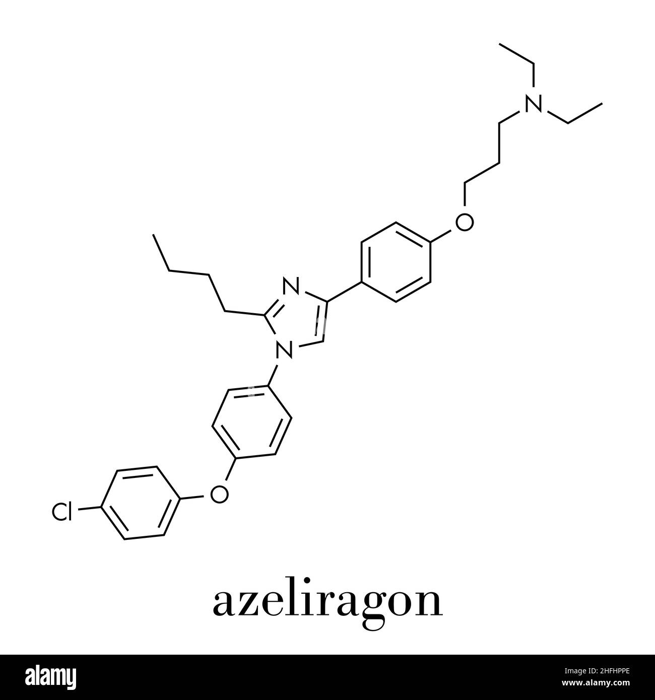 Azeliragon Alzheimer's disease drug molecule. Skeletal formula Stock ...