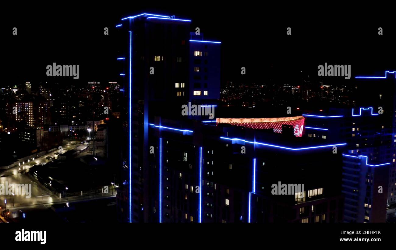 Aerial view of a big city night view, concept of night life. Amazing ...