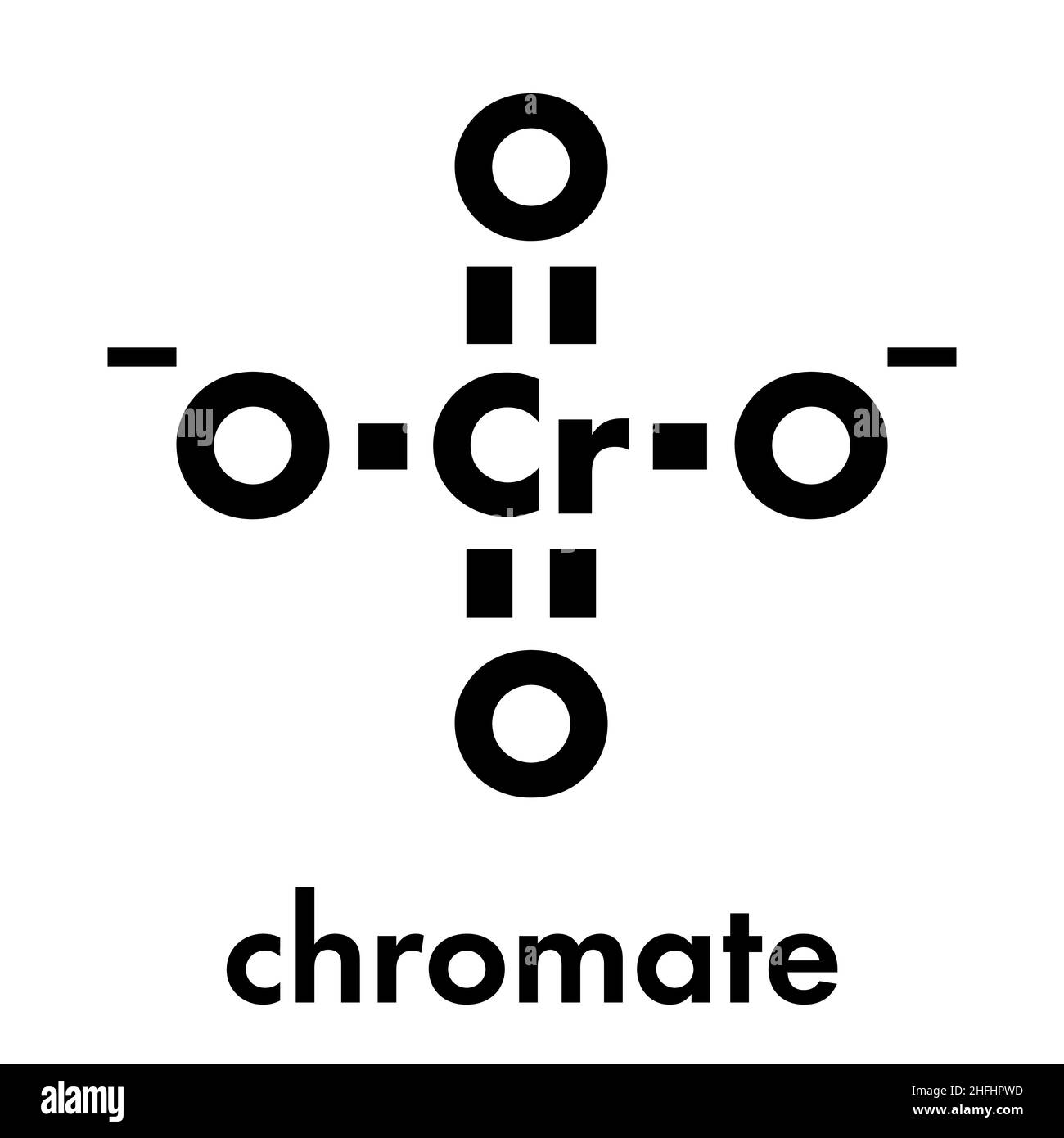 Chromate anion, chemical structure. Skeletal formula Stock Vector Image ...