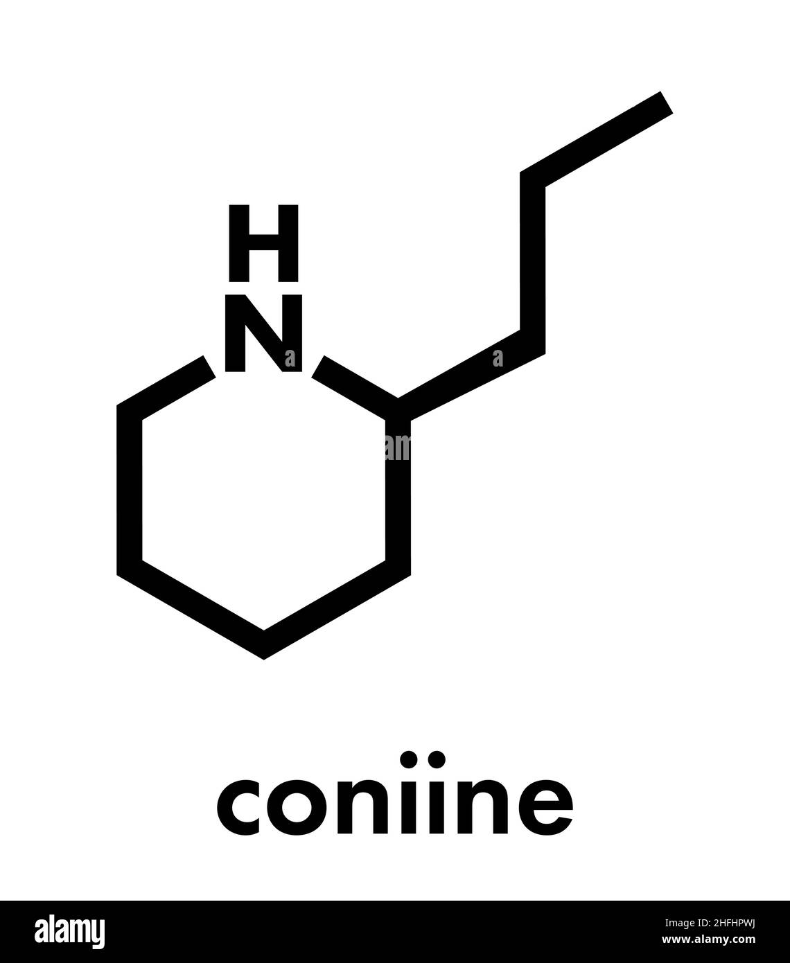 Coniine herbal toxin molecule. Present in poison hemlock (Conium ...