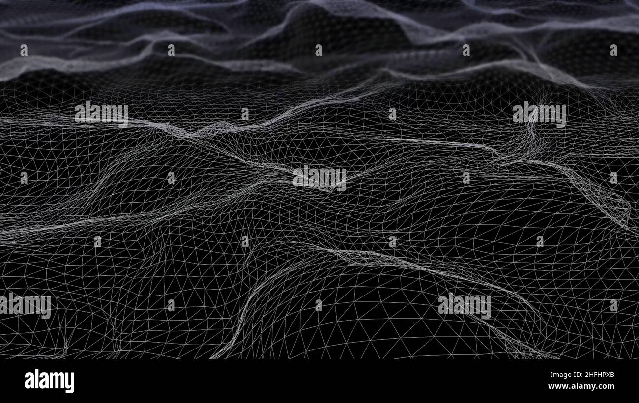 Futuristic network shape waving. Computer generated abstract seamless ...