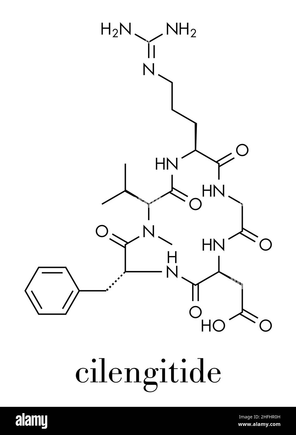 Cilengitide cancer drug molecule. Skeletal formula Stock Vector Image ...