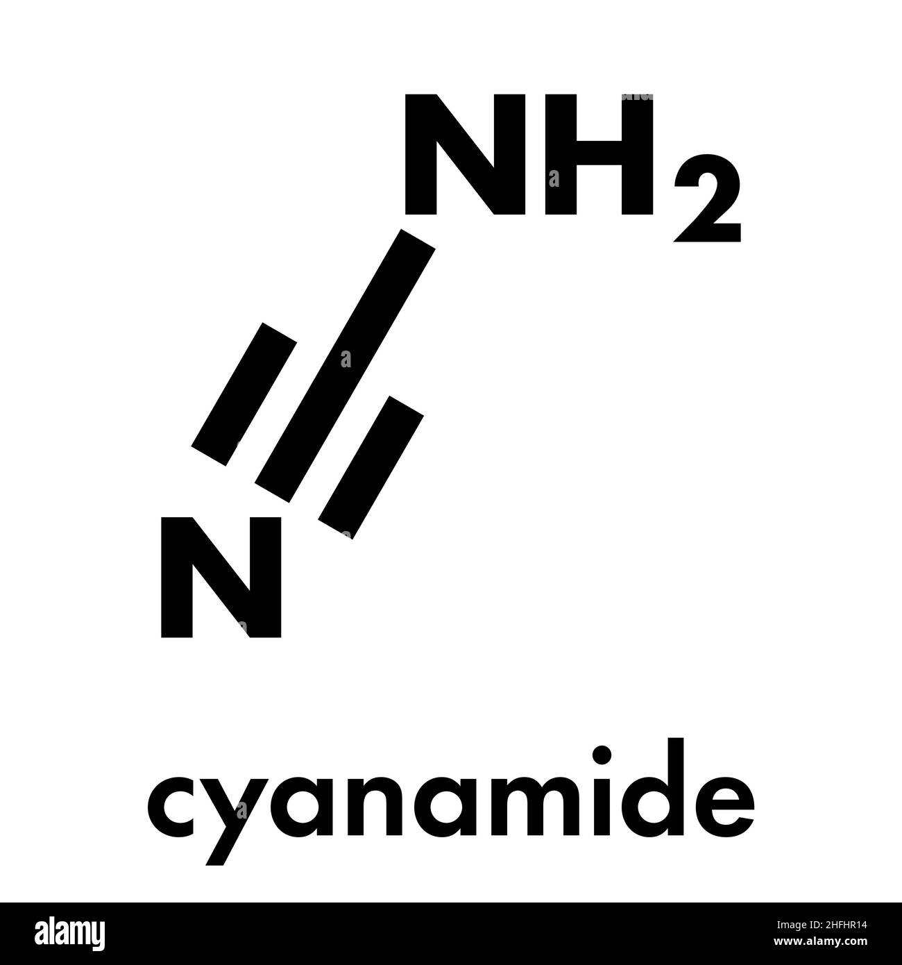 Cyanamide molecule. Used in agriculture and chemical synthesis ...