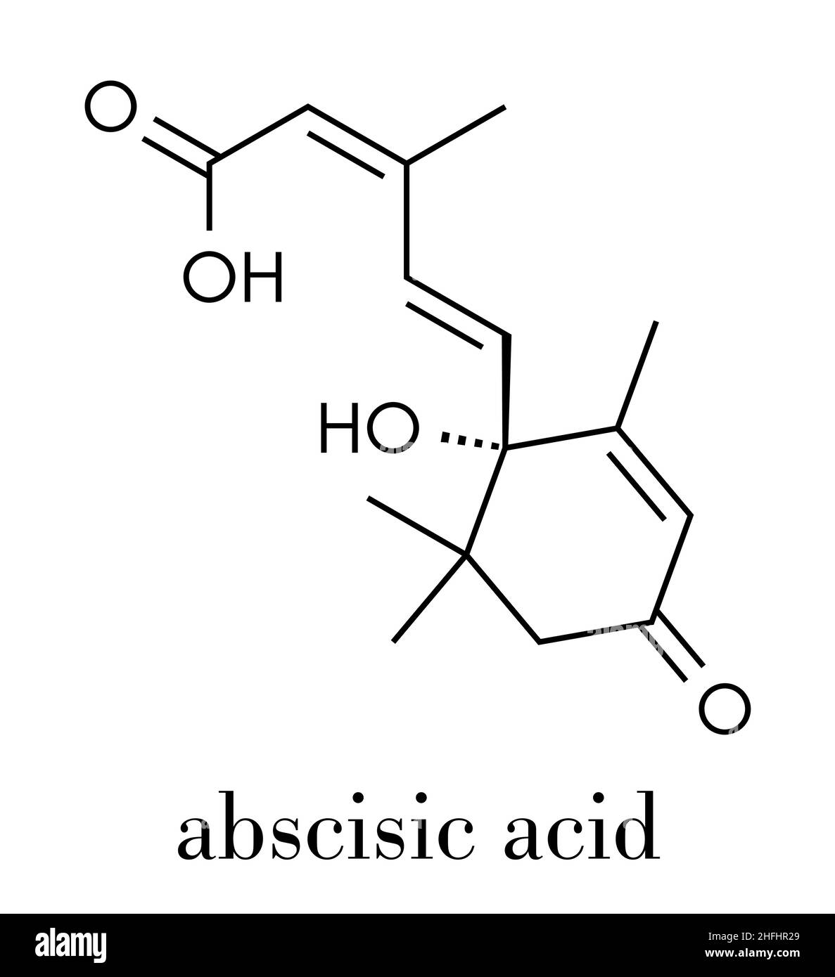 Abscisic acid plant stress molecule. Skeletal formula Stock Vector ...