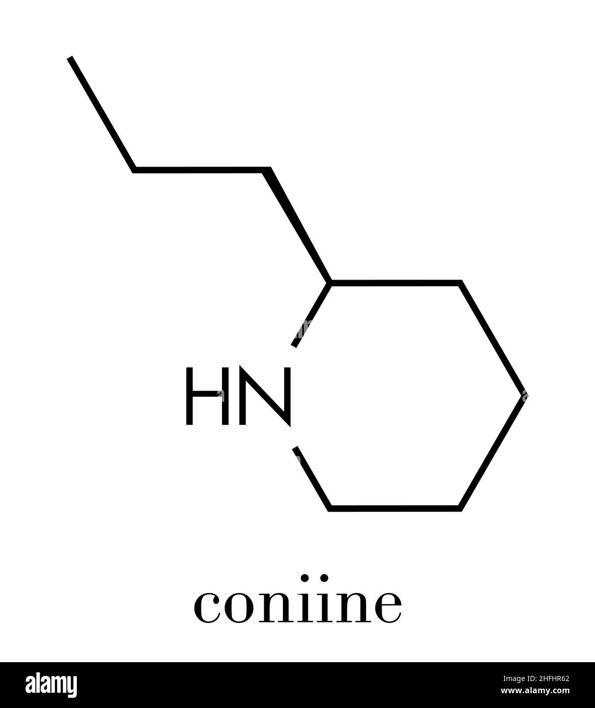 Coniine herbal toxin molecule. Present in poison hemlock (Conium ...