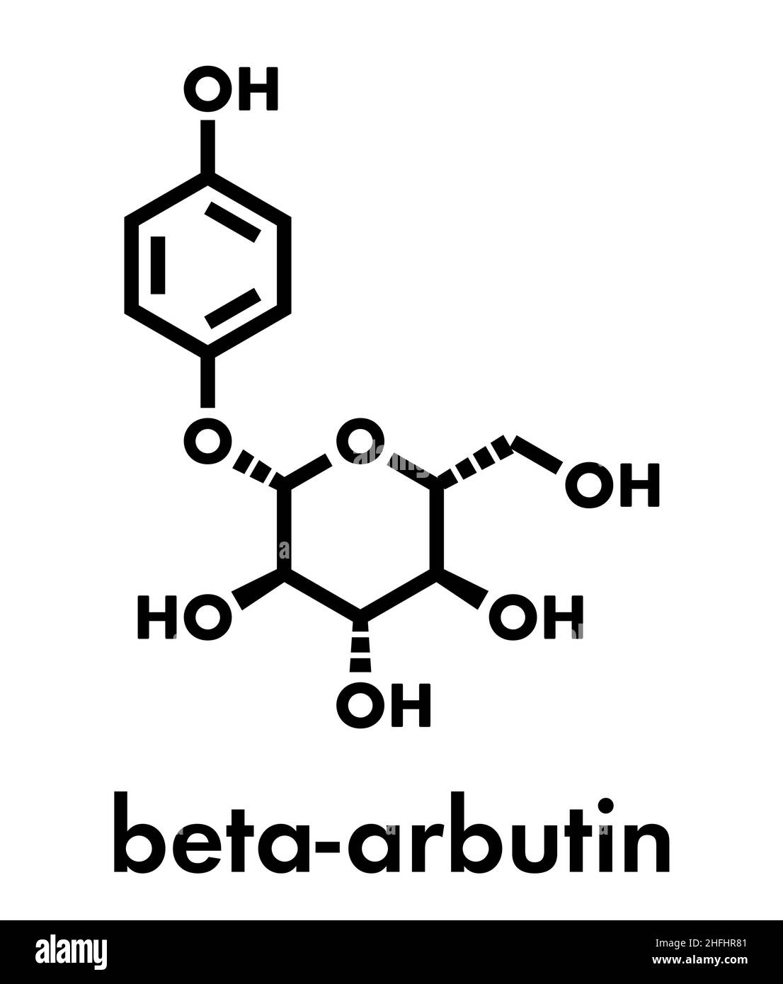 Beta-arbutin molecule. Skeletal formula Stock Vector Image & Art - Alamy