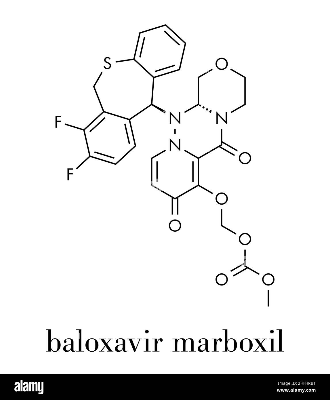 Baloxavir marboxil influenza drug molecule (cap-dependent endonuclease ...