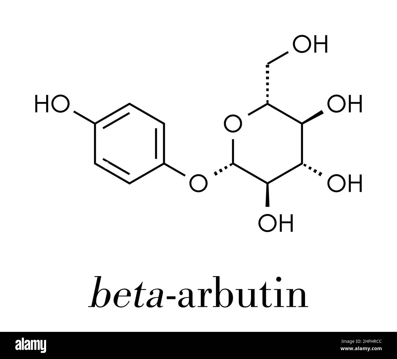 Beta-arbutin molecule. Skeletal formula Stock Vector Image & Art - Alamy