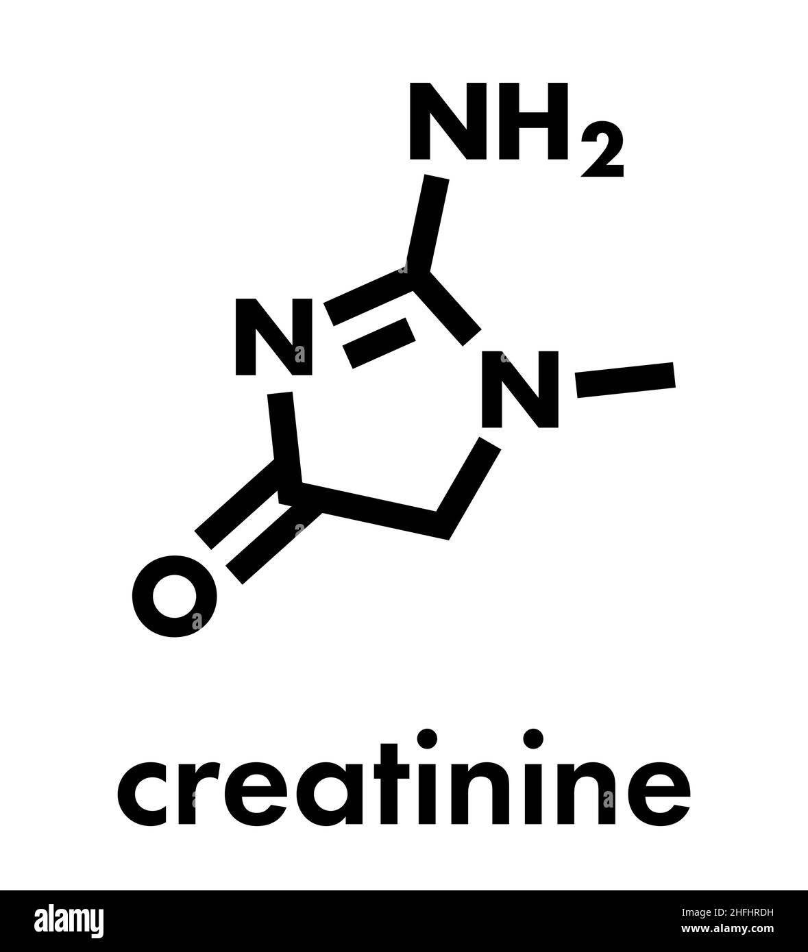 Creatinine molecule. Creatine breakdown product. Creatinine clearance ...