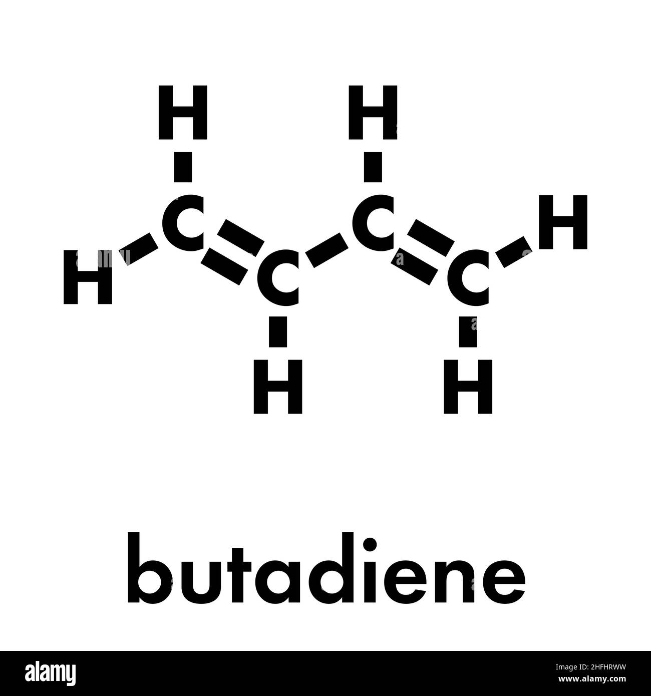 Butadiene (1,3-butadiene) synthetic rubber building block molecule ...
