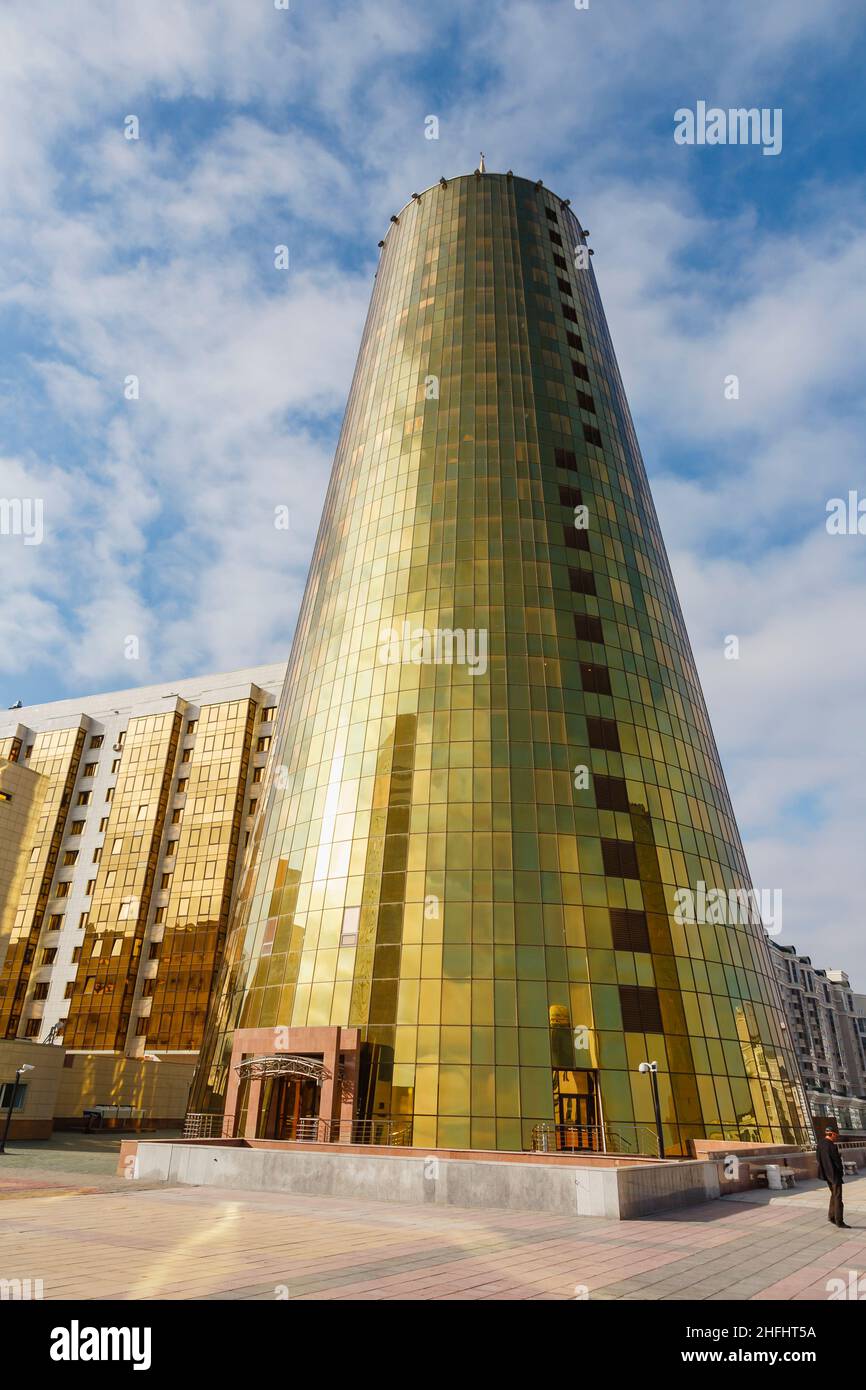 One of the Golden Towers, futuristic modern gold reflective buildings ...