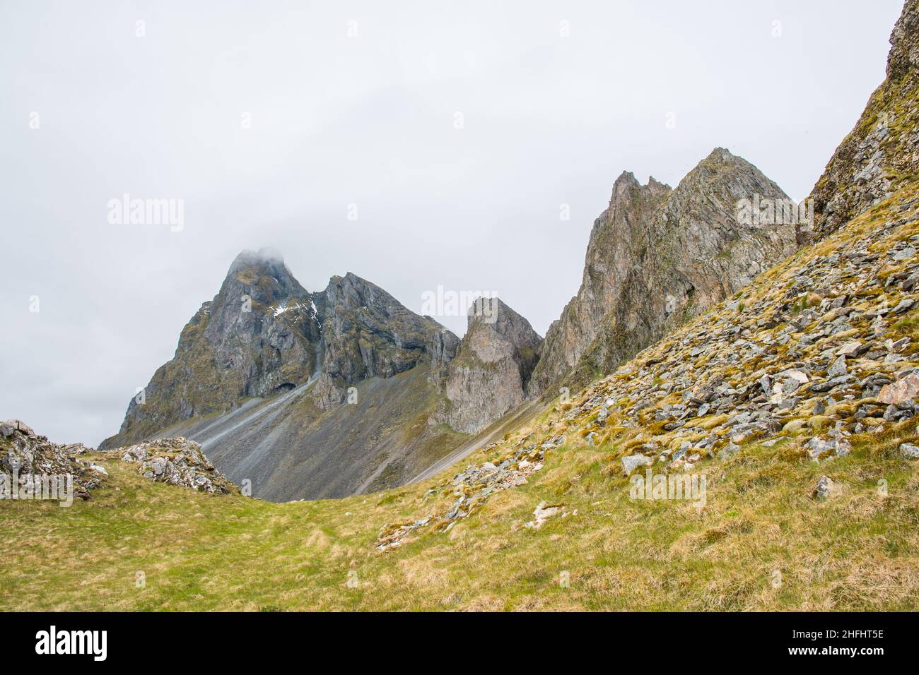 Mountain Eystrahorn in east Iceland on a sunny spring day Stock Photo ...