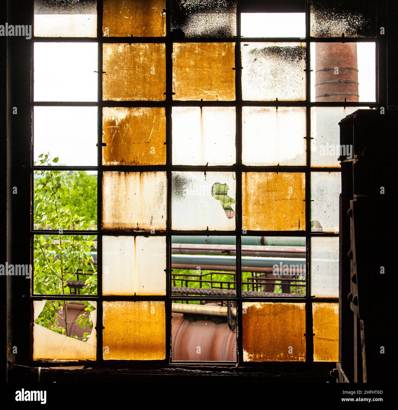 pattern of old broken industry window gives a harmonic background Stock ...