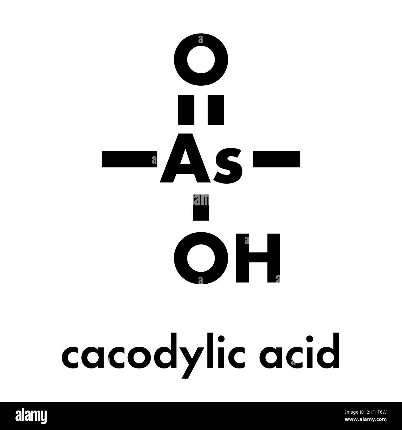 Cacodylic acid herbicide molecule (Agent Blue). Highly toxic ...