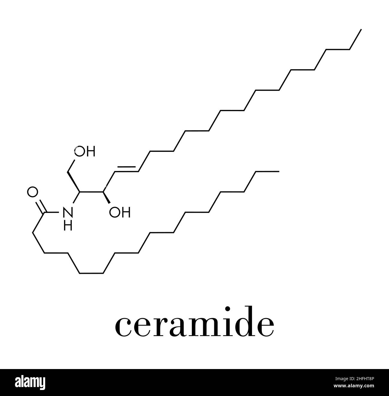 Ceramide cell membrane lipid molecule. Skeletal formula Stock Vector ...