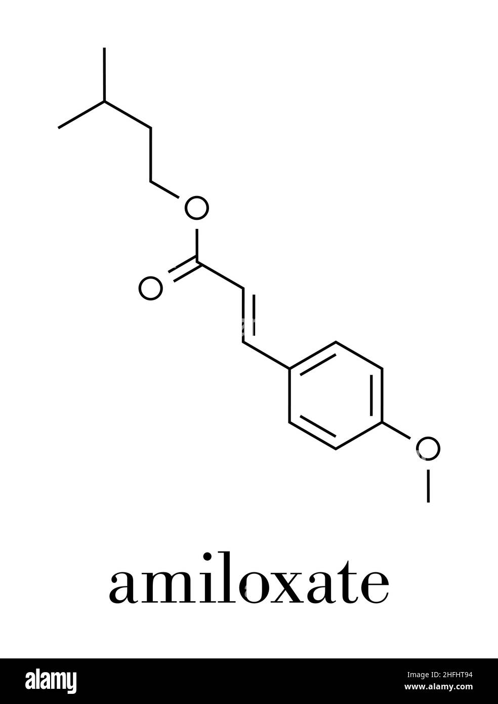 Amiloxate sunscreen molecule (UV filter). Skeletal formula Stock Vector ...
