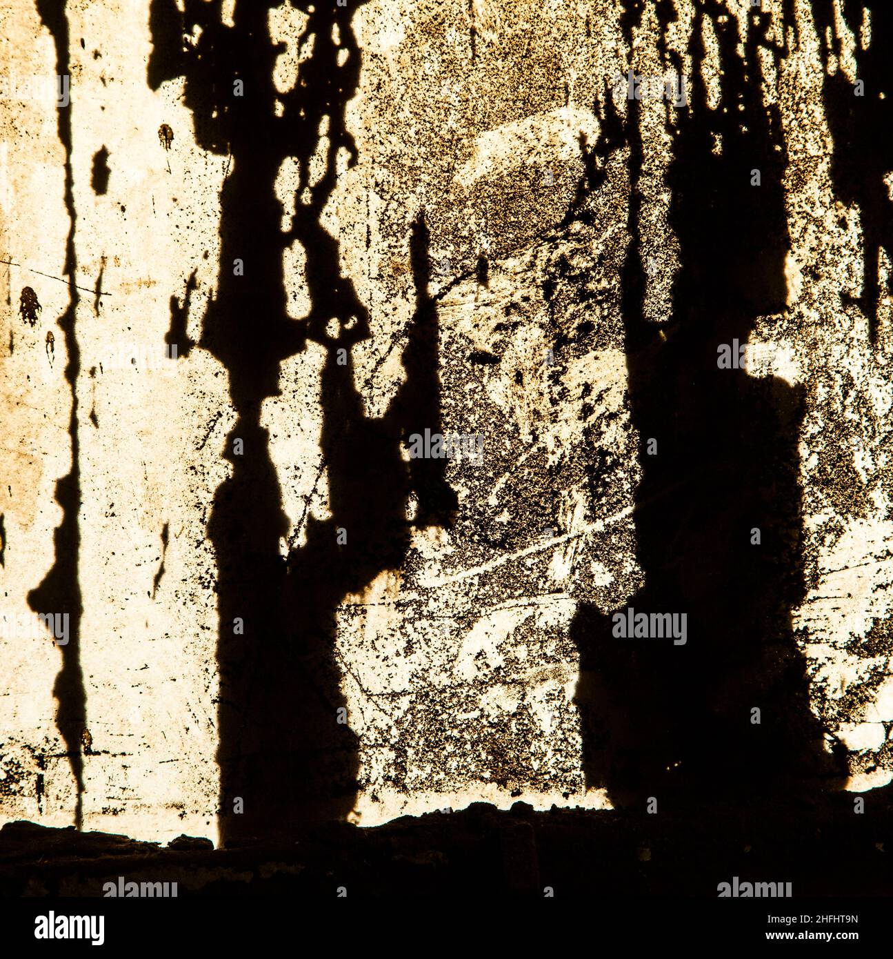 grungy window with carbon black symbolizes the dirt of iron works ...