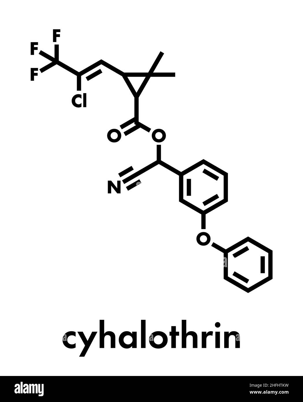 Cyhalothrin insecticide molecule. Skeletal formula Stock Vector Image ...