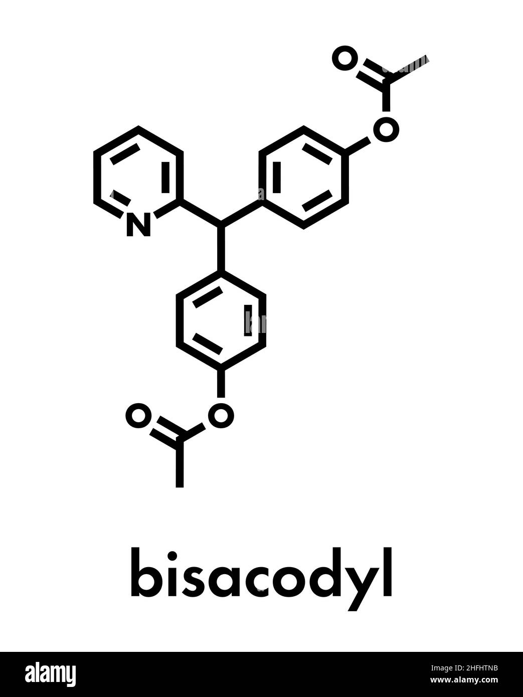 Bisacodyl laxative drug molecule. Skeletal formula Stock Vector Image ...