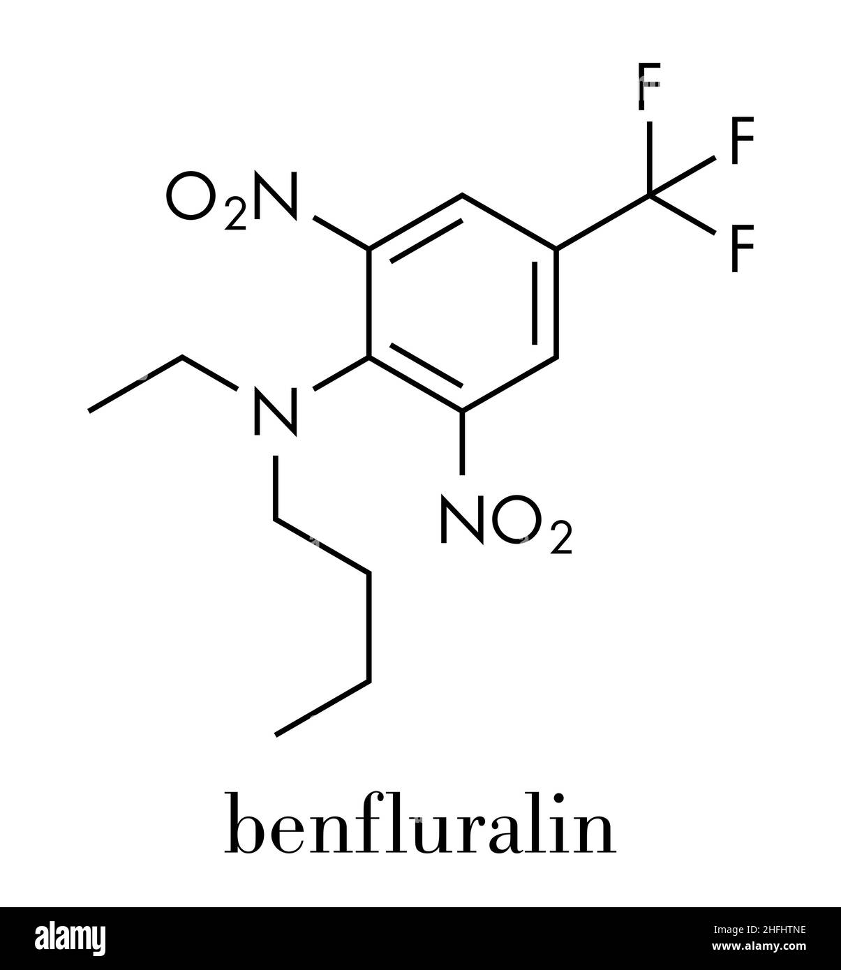 Benfluralin herbicide molecule. Skeletal formula Stock Vector Image ...