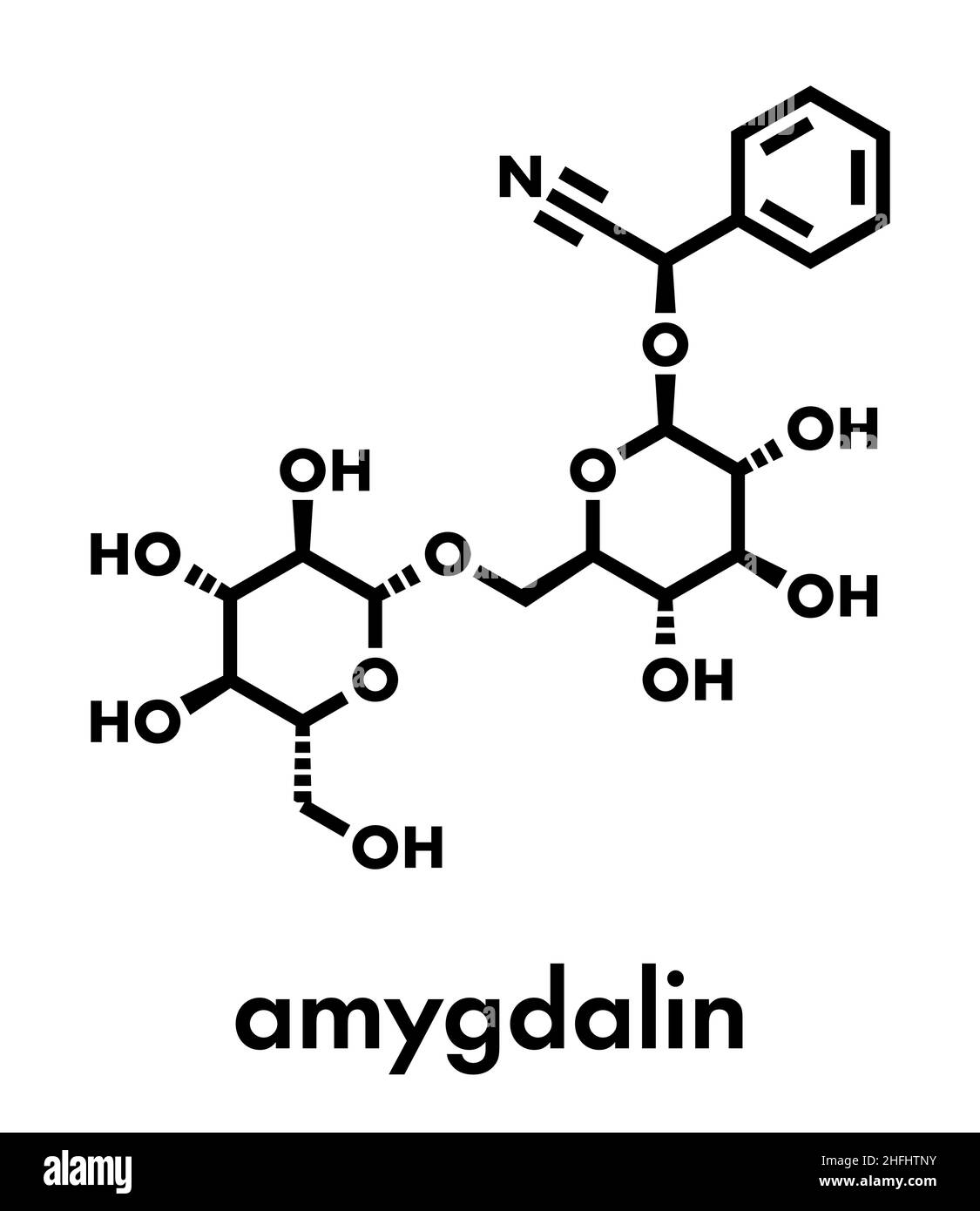 Amygdalin herbal molecule. Found in many plants including bitter ...