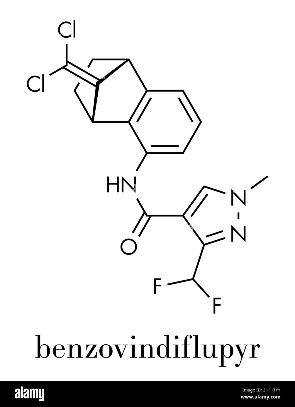 Benzovindiflupyr fungicide molecule. Skeletal formula Stock Vector ...