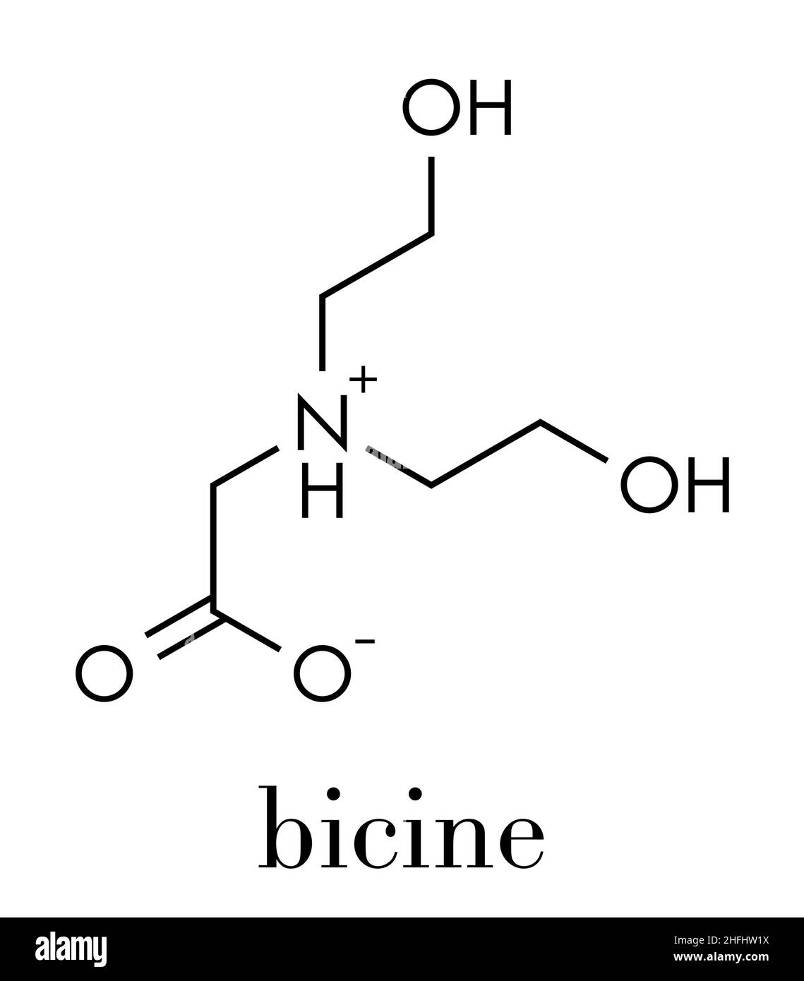 Bicine buffering agent molecule. Skeletal formula Stock Vector Image ...