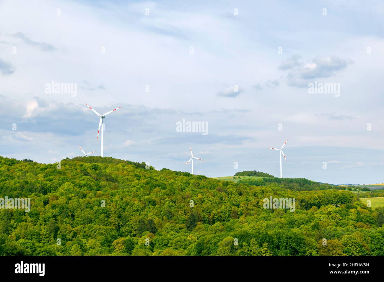 wind mills producing energy in the Saarland Stock Photo - Alamy