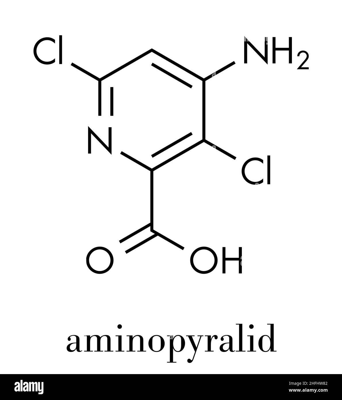 Aminopyralid herbicide molecule. Skeletal formula Stock Vector Image ...
