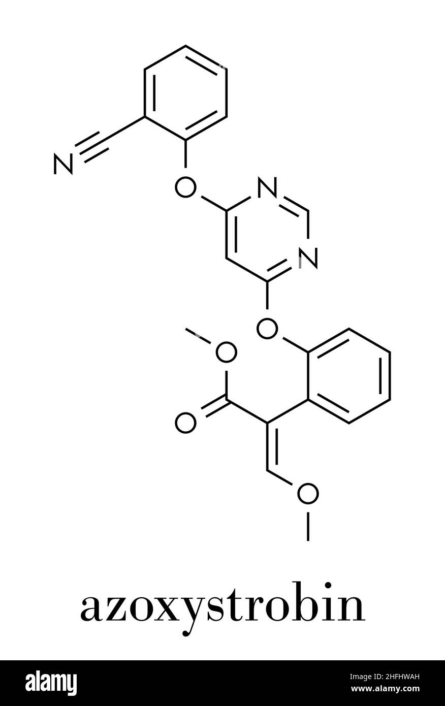 Azoxystrobin fungicide molecule. Skeletal formula Stock Vector Image ...