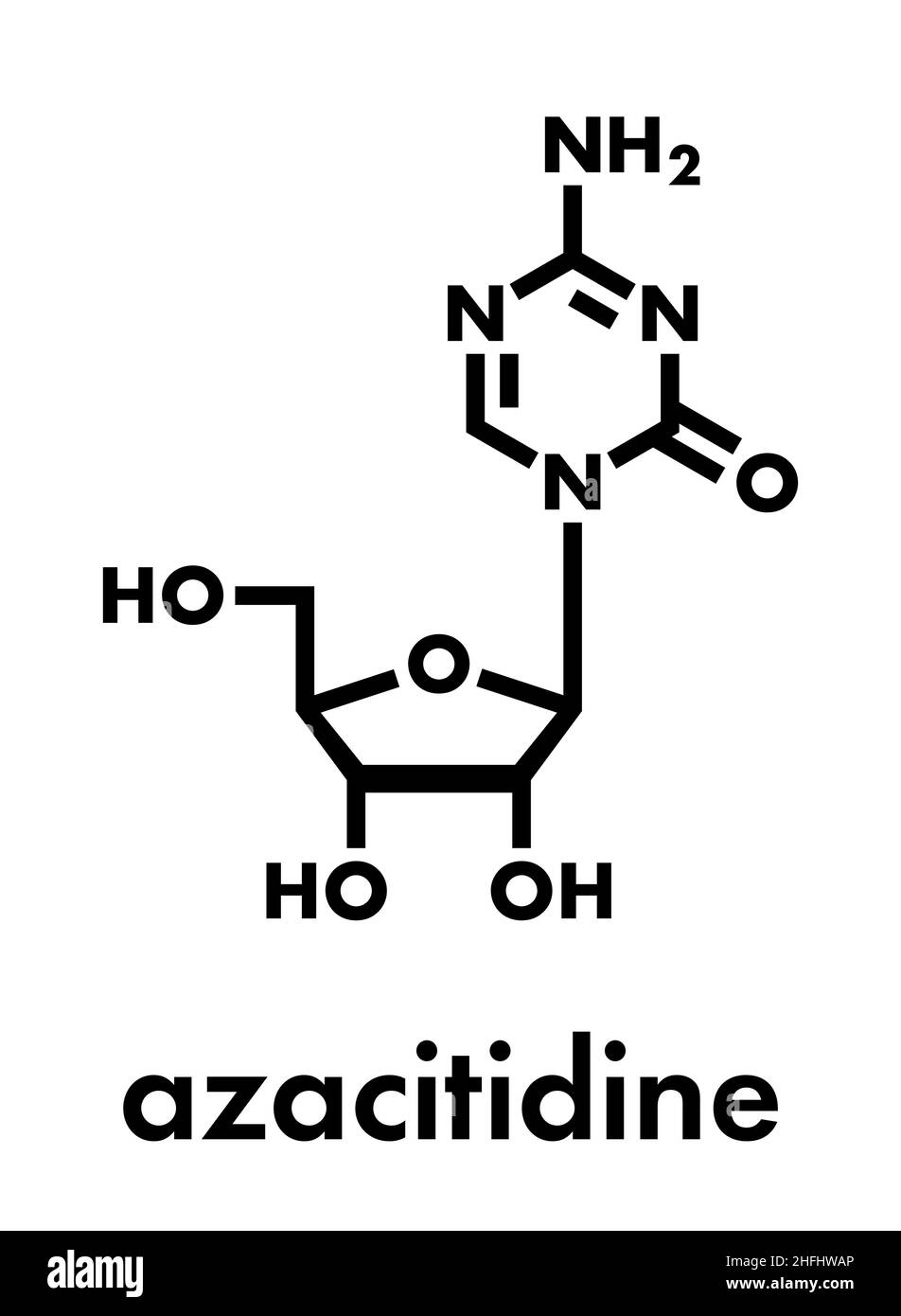 Azacitidine (5-azacytidine) myelodysplastic syndrome drug molecule ...