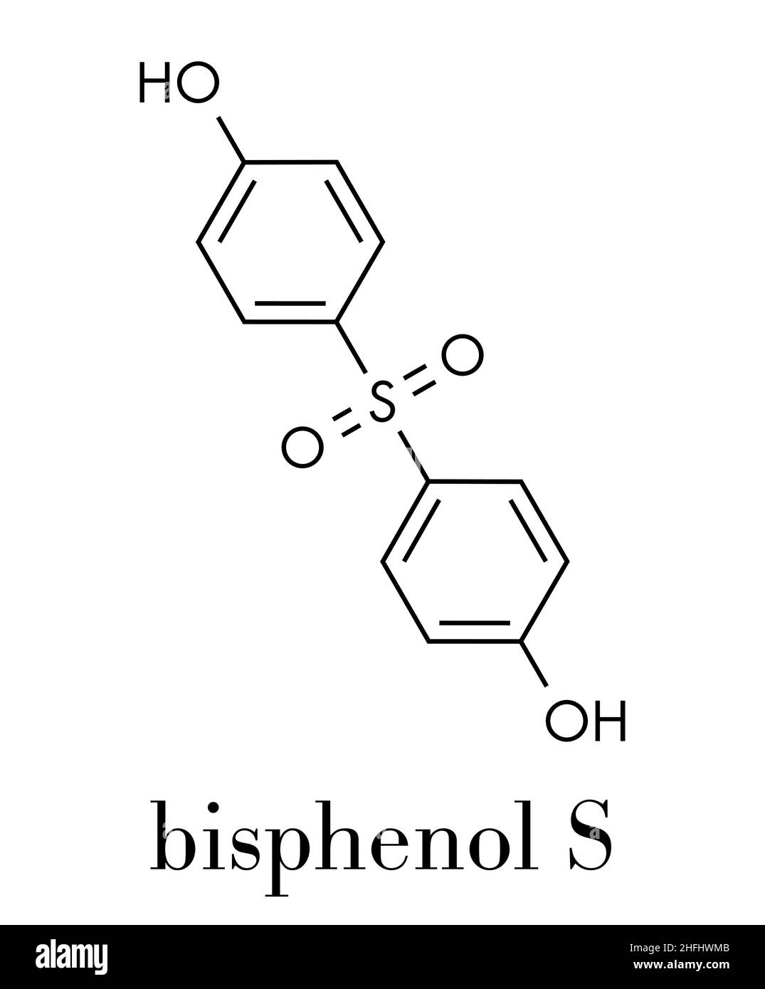 Bisphenol S (BPS) plasticizer molecule. Used as curing agent in epoxy ...