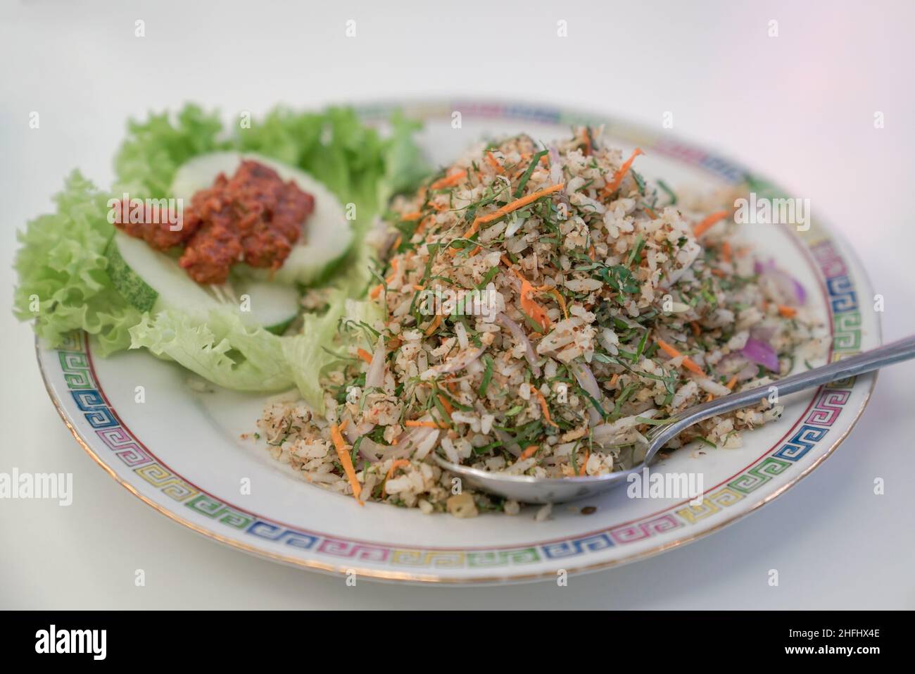 Nasi Ulam, a malay traditional herb rice Stock Photo - Alamy