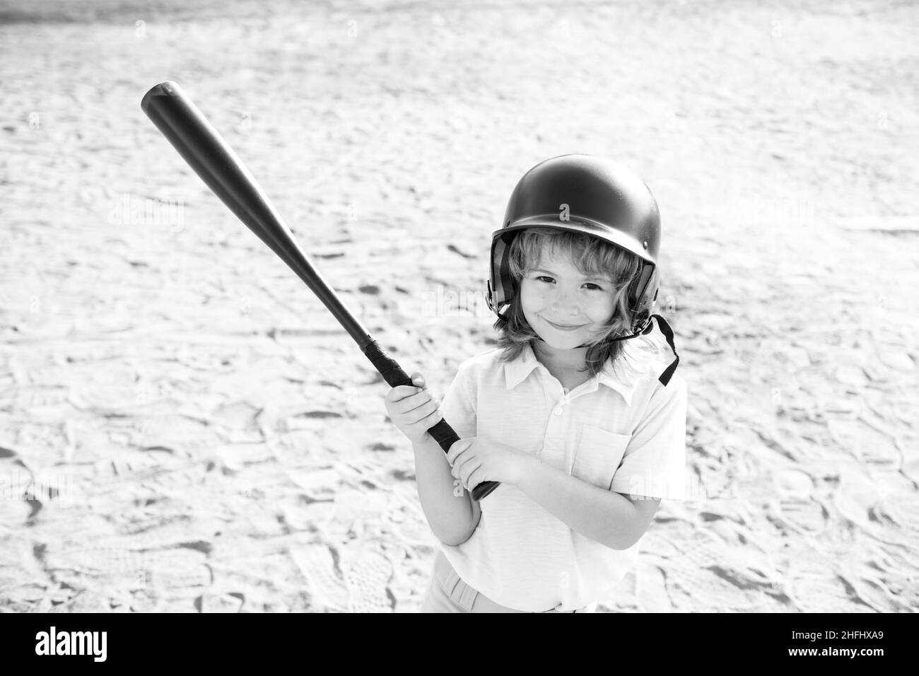 Child playing Baseball. Batter in youth league getting a hit. Boy kid ...