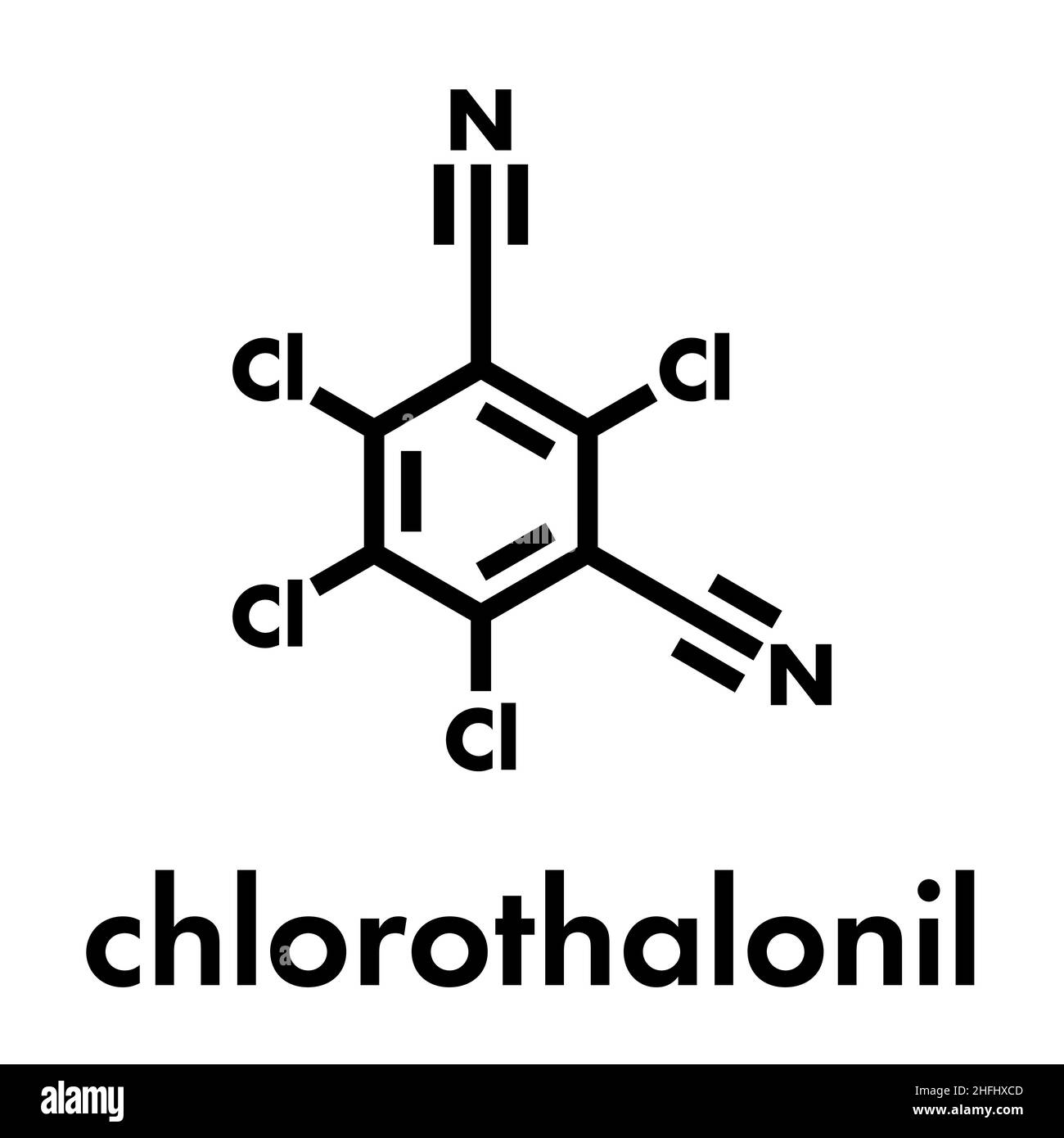 Chlorothalonil pesticide molecule. Skeletal formula Stock Vector Image ...