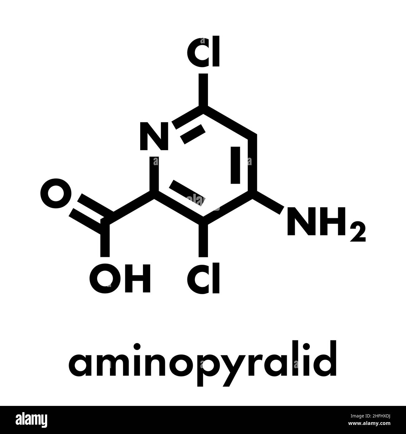 Aminopyralid herbicide molecule. Skeletal formula Stock Vector Image ...