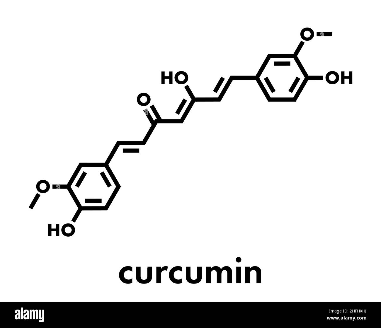Curcumin turmeric spice molecule. Skeletal formula Stock Vector Image ...