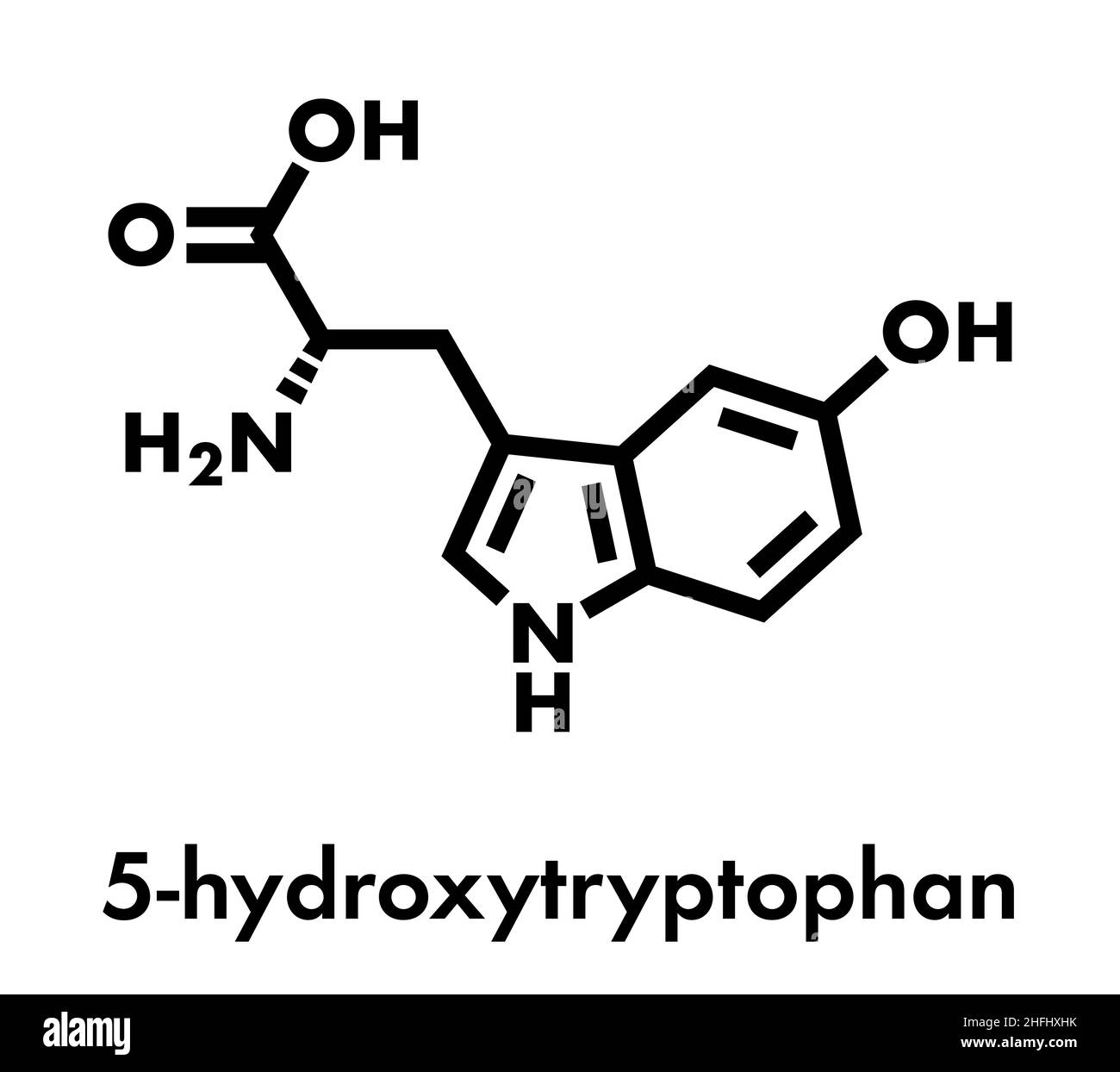 5-Hydroxytryptophan amino acid molecule. Skeletal formula Stock Vector ...